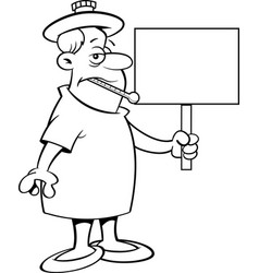 Cartoon military general holding a sign Royalty Free Vector