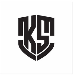 Ks logo initial with circle line cut design Vector Image