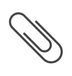 Paper clip attachment silhouette paperclip black Vector Image
