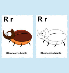 Alphabet coloring book page with outline clip art Vector Image