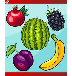 Funny fruits group cartoon Royalty Free Vector Image