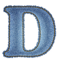 Jeans alphabet Denim letter M Royalty Free Vector Image