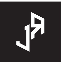 Jr initial logo linked circle monogram Royalty Free Vector