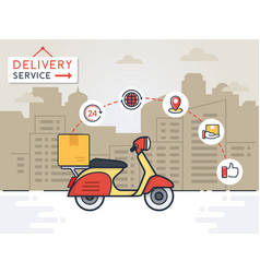 Delivery solution logo design Royalty Free Vector Image