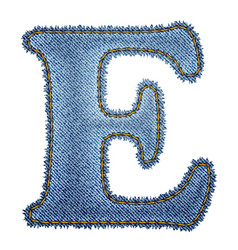 Jeans alphabet Denim letter M Royalty Free Vector Image