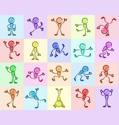 Happy family stick figure Royalty Free Vector Image