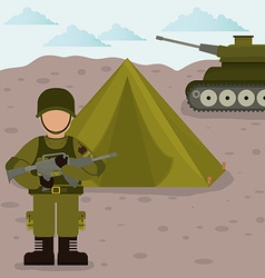Two kids children wearing military uniform army Vector Image