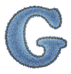 Jeans alphabet Denim letter M Royalty Free Vector Image
