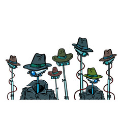 Detective spy shadow Royalty Free Vector Image