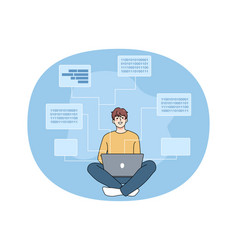 Cartoon network engineer Royalty Free Vector Image