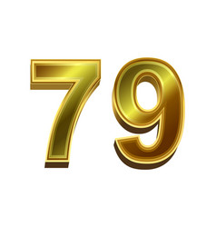 3d golden number 19 isolated on white background Vector Image