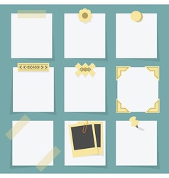 Empty photo frames paper notes Royalty Free Vector Image