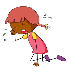 Back of two crying girls Royalty Free Vector Image