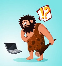Funny caveman cartoon Royalty Free Vector Image