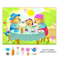 Hidden object game puzzle location find objects Vector Image