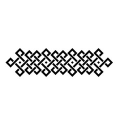 Celtic weaving interlaced black border Royalty Free Vector