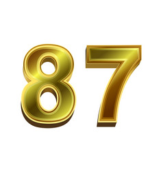 3d golden number 12 isolated on white background Vector Image
