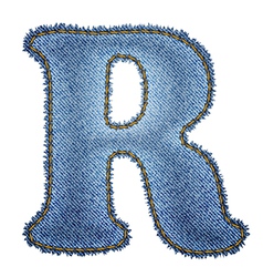 Jeans alphabet Denim letter M Royalty Free Vector Image