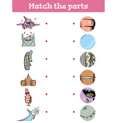 Match part educational game for children Vector Image