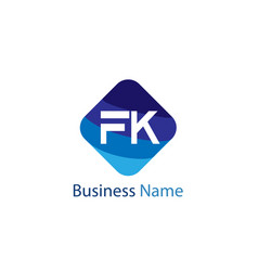 Initial fk letter logo template design Royalty Free Vector