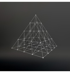 Wireframe mesh polygonal cone Royalty Free Vector Image