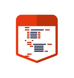 Round icon program code structure html Royalty Free Vector