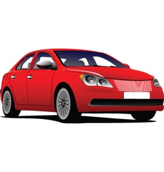 Red hot european style sports-car cartoon Vector Image