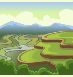 Cartoon color dry land scene concept Royalty Free Vector
