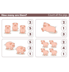 Handwriting practices with pigs children Vector Image