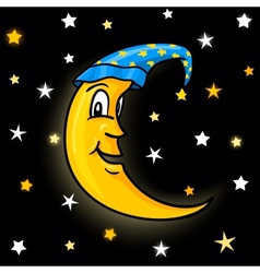 Wreath of bokeh lights decorated by moon stars Vector Image