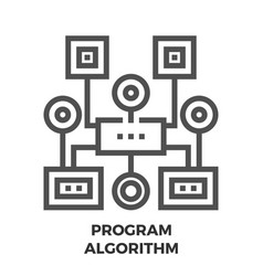 Algorithm design method model process flat icon Vector Image