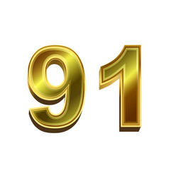 3d golden number 12 isolated on white background Vector Image