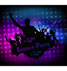 Dance party night poster background template Vector Image