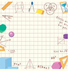 Blank math template with tools and elements Vector Image