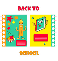 Cartoon Notebook Paper Holding a Pencil Royalty Free Vector