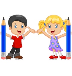 Cartoon children are learning Royalty Free Vector Image