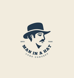 Bearded man logo Royalty Free Vector Image - VectorStock