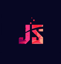 Alphabet letter combination js j s with grunge Vector Image