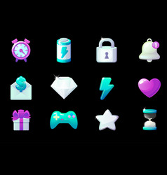 Set call mobile notification icon for game Vector Image