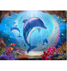 Dolphin carriage Royalty Free Vector Image - VectorStock