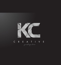 Kc k c letter modern logo design with yellow Vector Image
