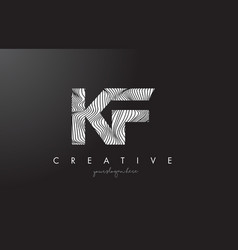 Kf k f letter modern logo design with yellow Vector Image