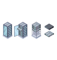 Server room isometric information technology Vector Image
