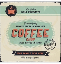 Retro vintage coffee background with typography Vector Image