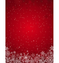 Snowy red background with falling snowflakes Vector Image