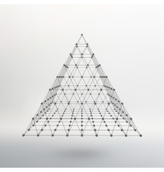 Wireframe mesh polygonal cone Royalty Free Vector Image