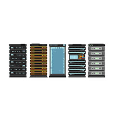 Server room isometric information technology Vector Image