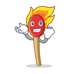 With flag match stick mascot cartoon Royalty Free Vector