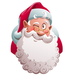 Winking santa claus face side view Royalty Free Vector Image
