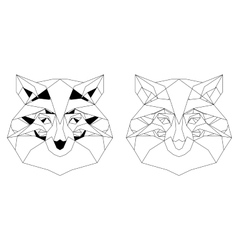 Front view of dog head triangular icon set Vector Image